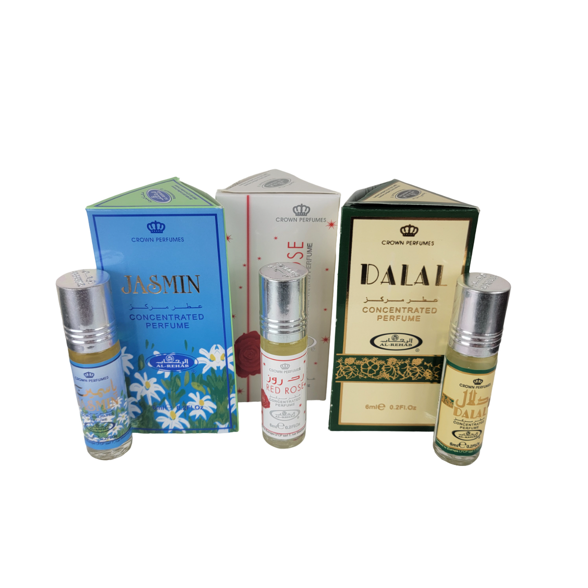 BUNDLE 3x Perfumed Oils - Jasmin - Red Rose - Dalal By Crown Perfumes – Triple Traders