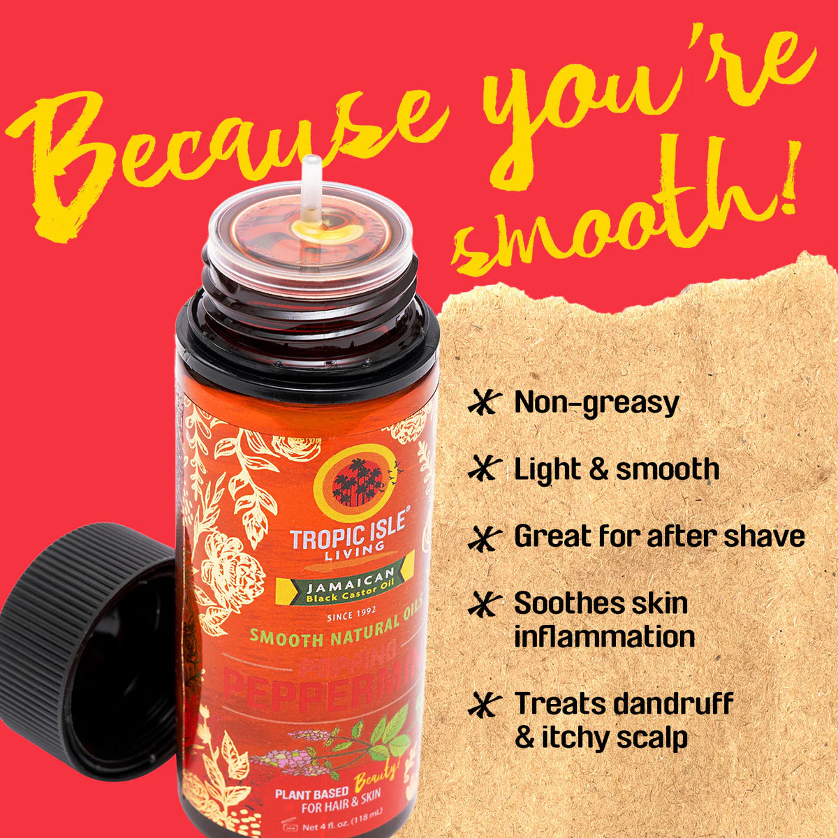 Popping Peppermint Jamaican Black Castor Oil Tropic Isle Living 4 oz ...