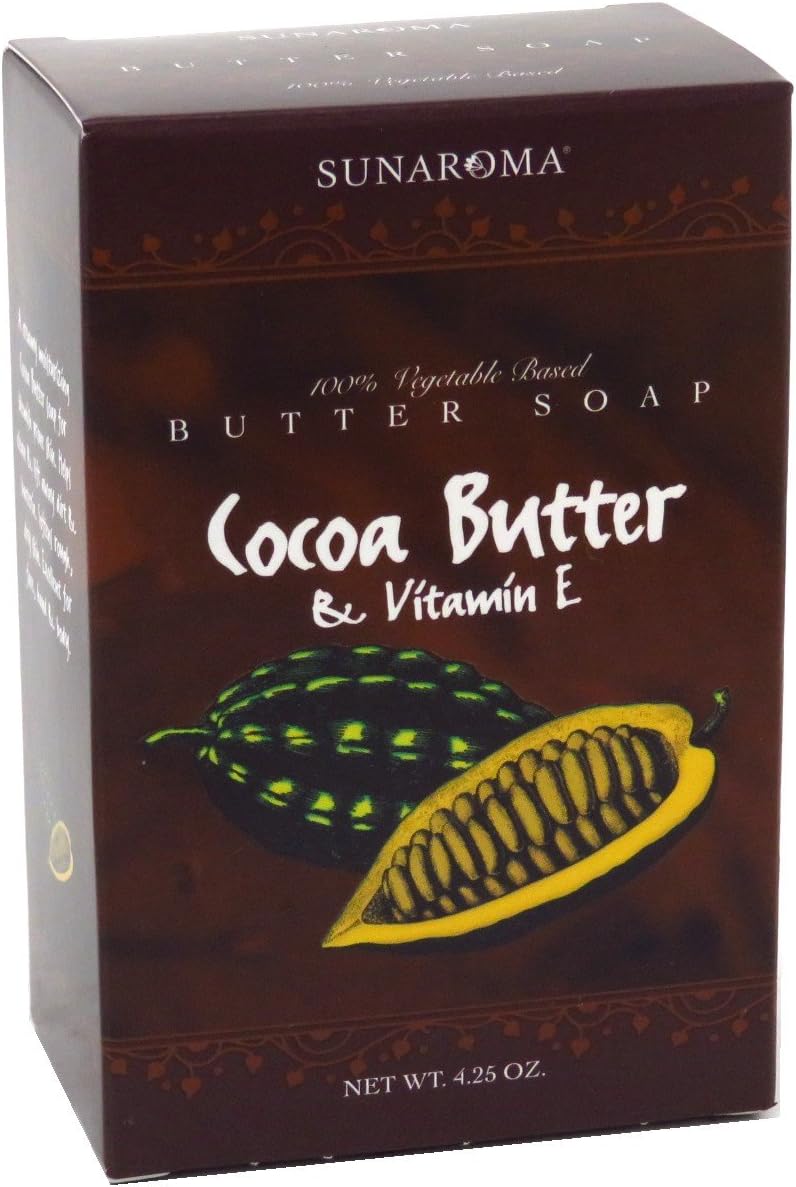 Sunaroma 100% Vegetable Based Soap Bar With Cocoa & Vitamin E 4.25 OZ ...