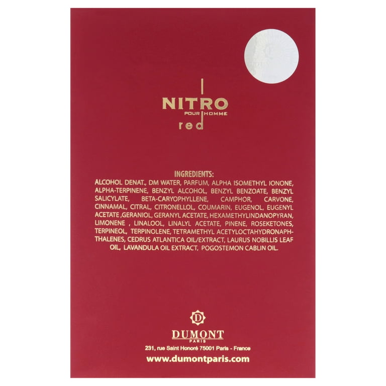 Nitro Red pour Homme Eau de Parfume by Dumont Paris 100ml/3.4oz ...